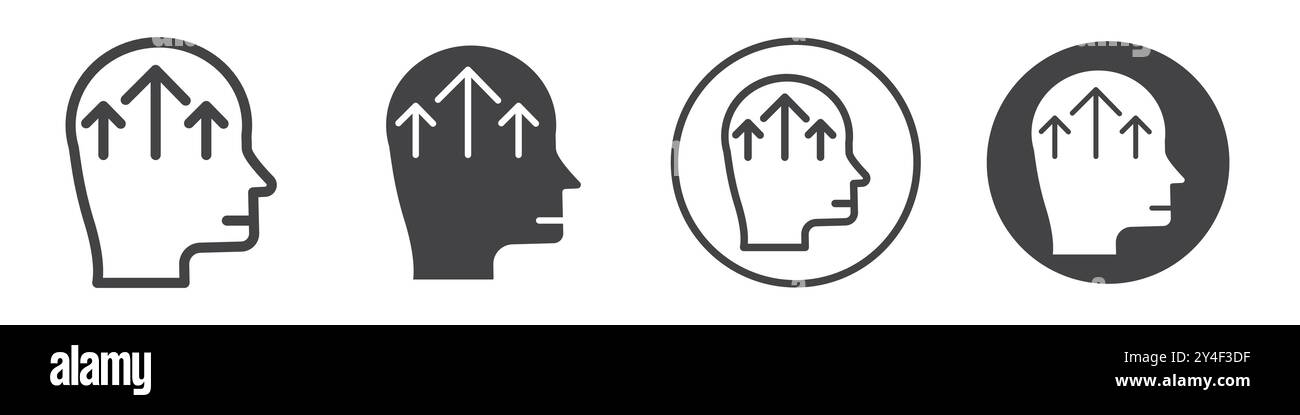 Improvement growth icon set in thin line outline style and linear vector sign Stock Vector Image ...