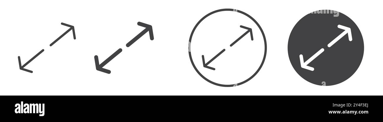 Expand icon set in thin line outline style and linear vector sign Stock Vector Image & Art - Alamy