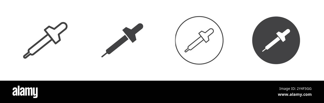 Eye dropper icon set in thin line outline style and linear vector sign Stock Vector Image & Art ...