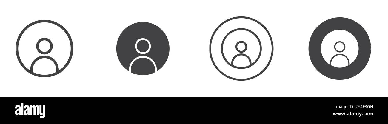 Log in icon set in thin line outline style and linear vector sign Stock ...