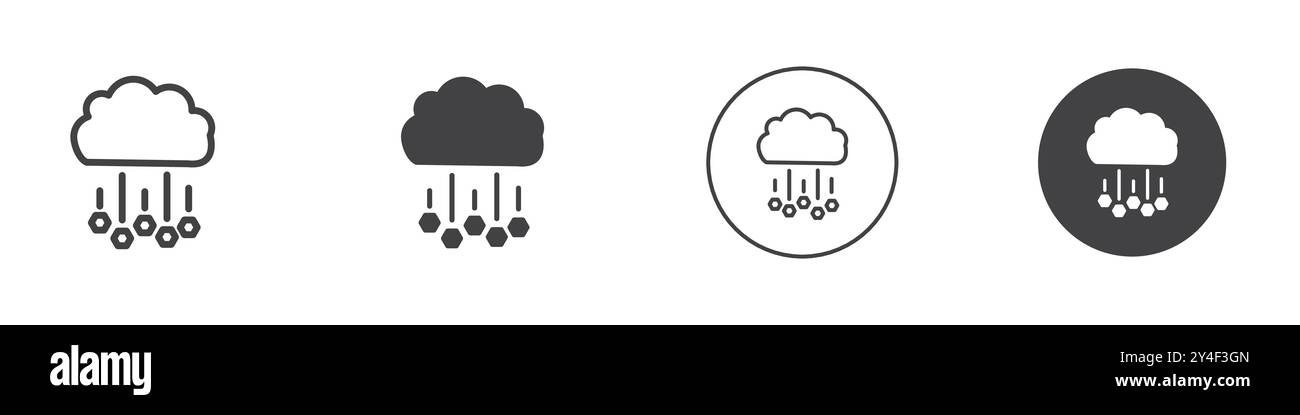 Hail icon set in thin line outline style and linear vector sign Stock ...