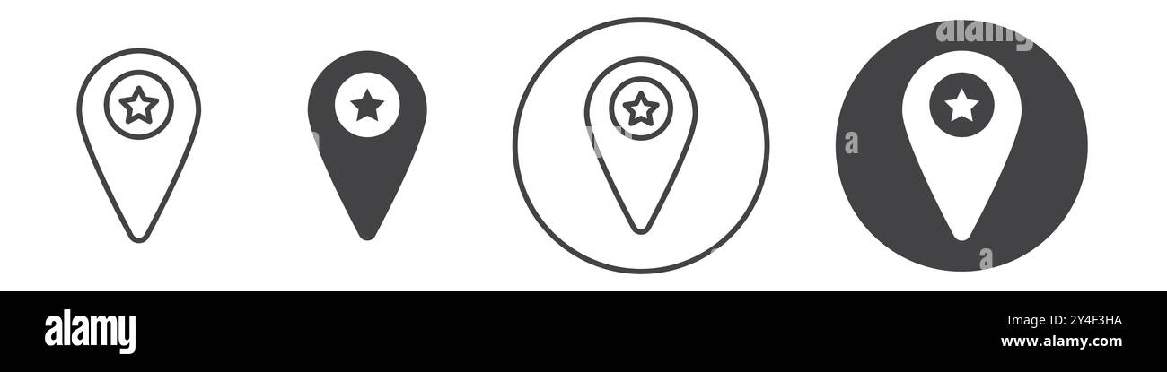 Map marker icon set in thin line outline style and linear vector sign Stock Vector Image & Art ...