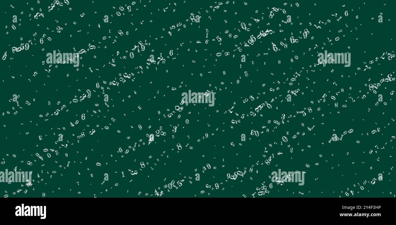 Flying digits and numbers. School math notebook cover. Back to school ...