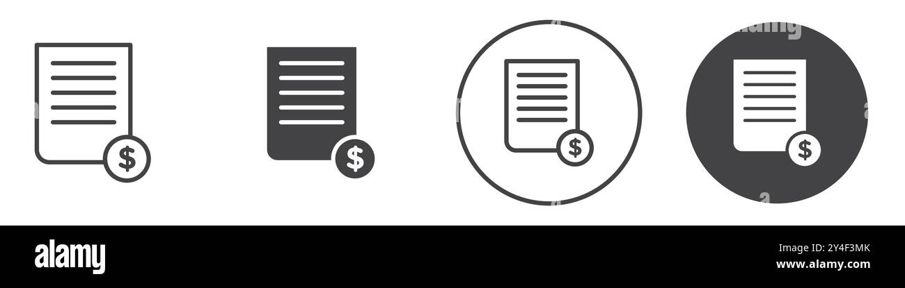 Receipt icon set in thin line outline style and linear vector sign Stock Vector Image & Art - Alamy