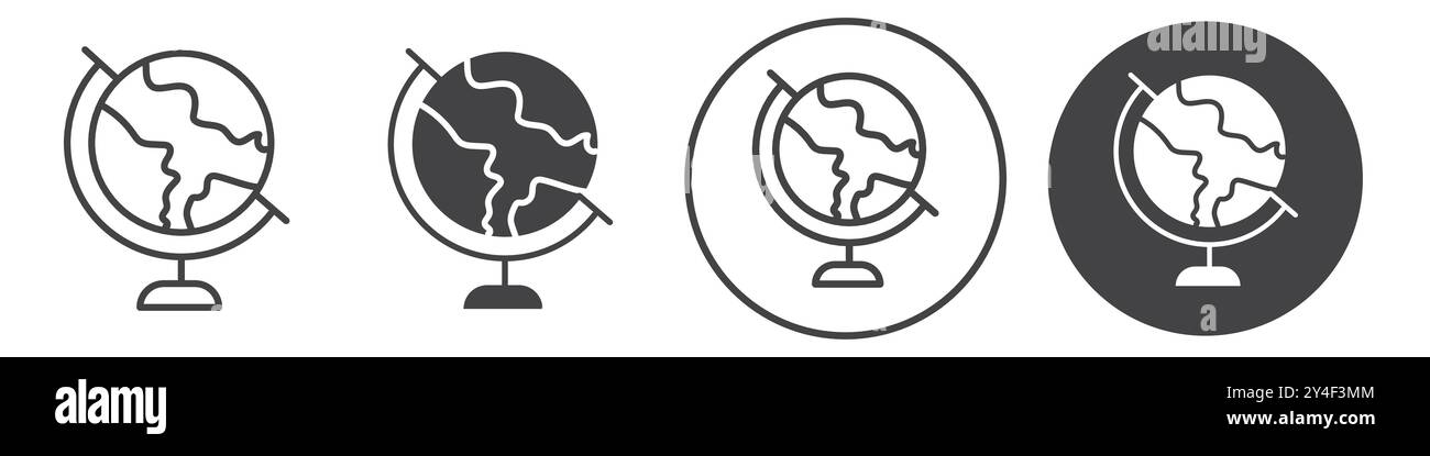 Globe icon set in thin line outline style and linear vector sign Stock Vector Image & Art - Alamy