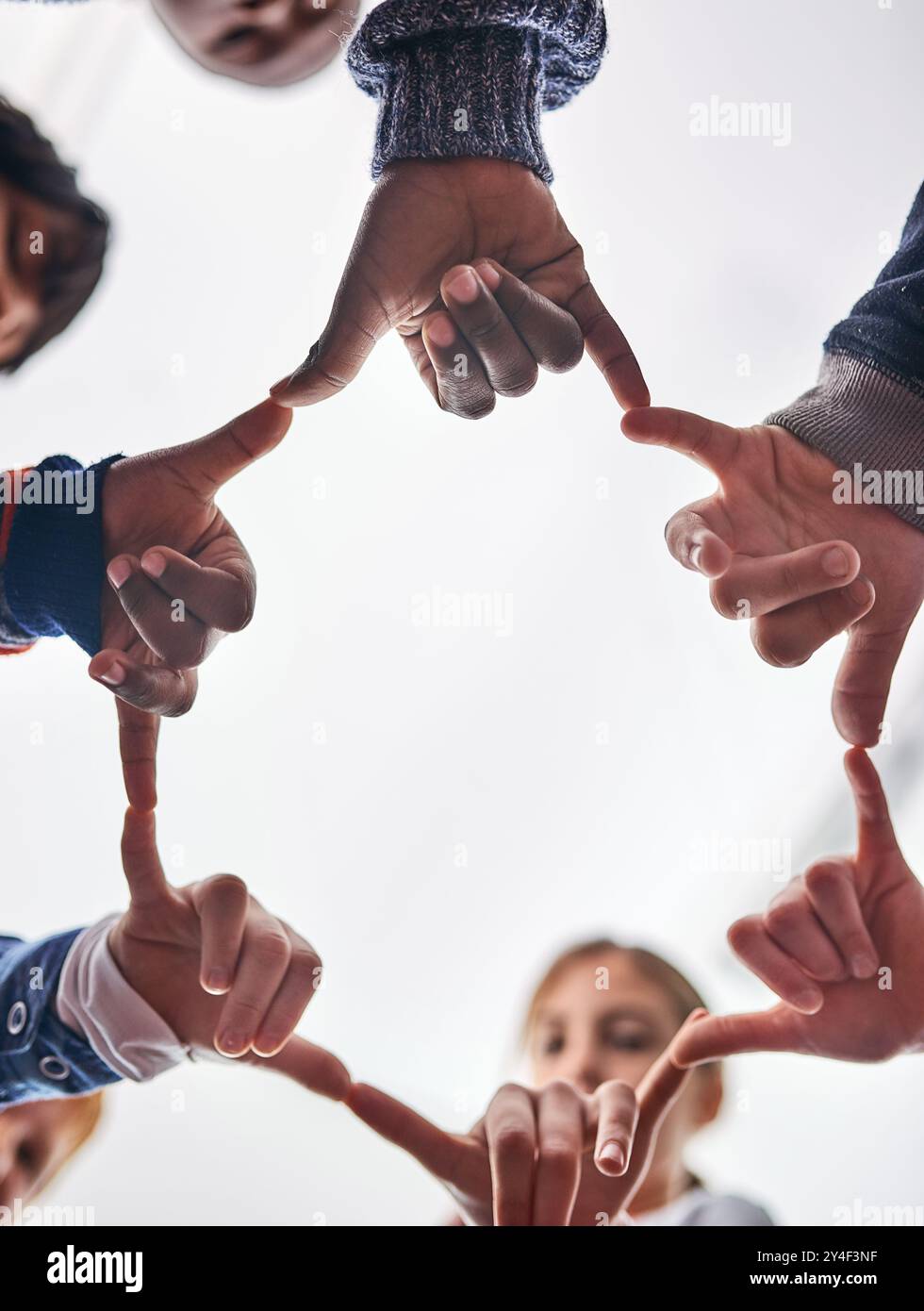 Hands, friends and unity with students, group and huddle outdoor in ...