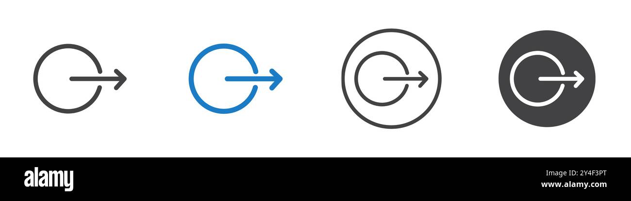 Log out icon set in thin line outline style and linear vector sign Stock Vector Image & Art - Alamy