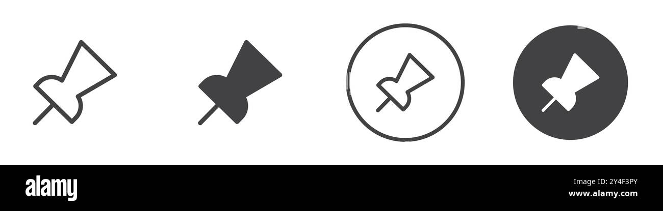 Pin Icon set in thin line outline style and linear vector sign Stock Vector Image & Art - Alamy