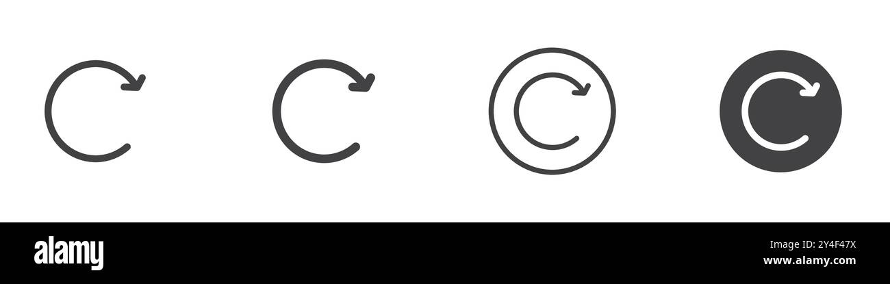 Reset icon set in thin line outline style and linear vector sign Stock Vector Image & Art - Alamy