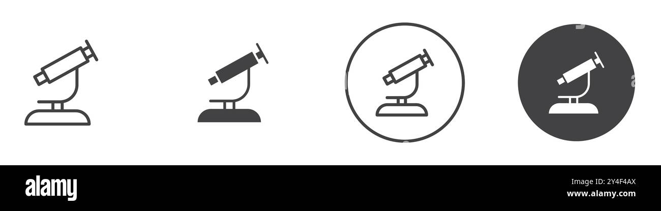 Microscope Icon set in thin line outline style and linear vector sign Stock Vector Image & Art ...