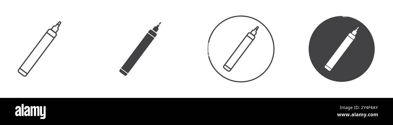 Marker icon set in thin line outline style and linear vector sign Stock Vector Image & Art - Alamy