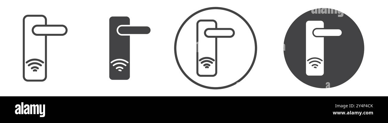 Smart lock icon set in thin line outline style and linear vector sign Stock Vector Image & Art ...