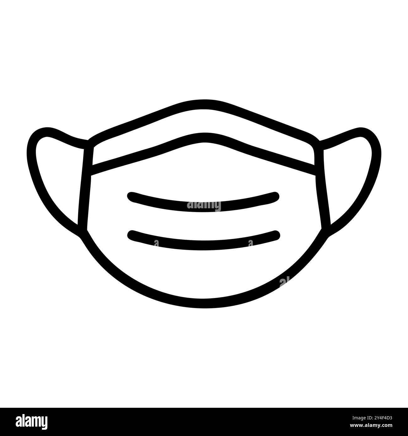 Simple medical face mask icon representing covid 19 protection. Vector ...