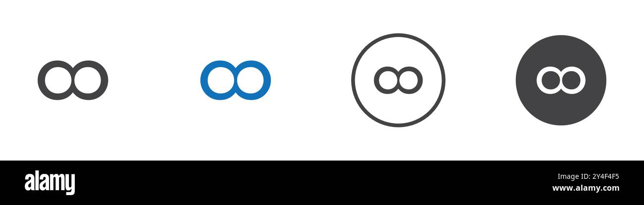 Infinite icon set in thin line outline style and linear vector sign ...