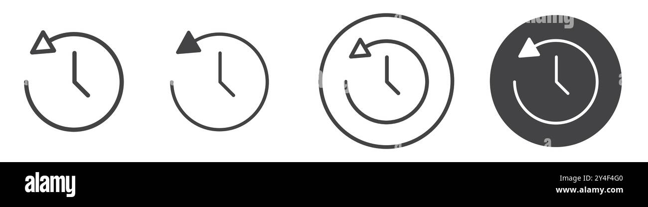 Past time icon set in thin line outline style and linear vector sign Stock Vector Image & Art ...