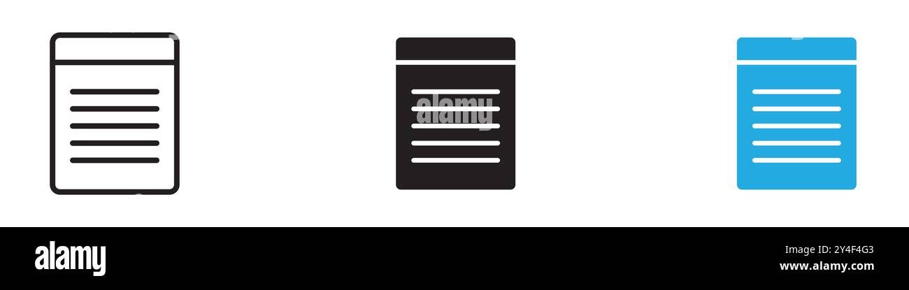 Notepad icon set in thin line outline style and linear vector sign Stock Vector Image & Art - Alamy