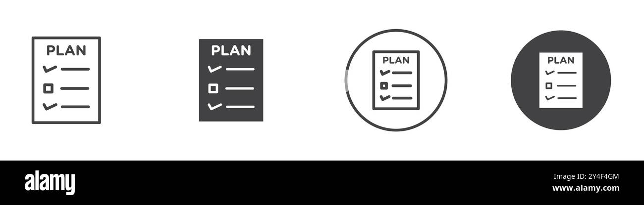 Planning icon set in thin line outline style and linear vector sign Stock Vector Image & Art - Alamy