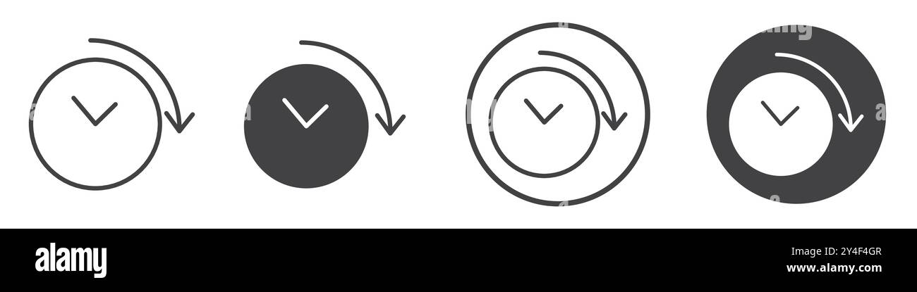 Time forward icon set in thin line outline style and linear vector sign Stock Vector Image & Art ...