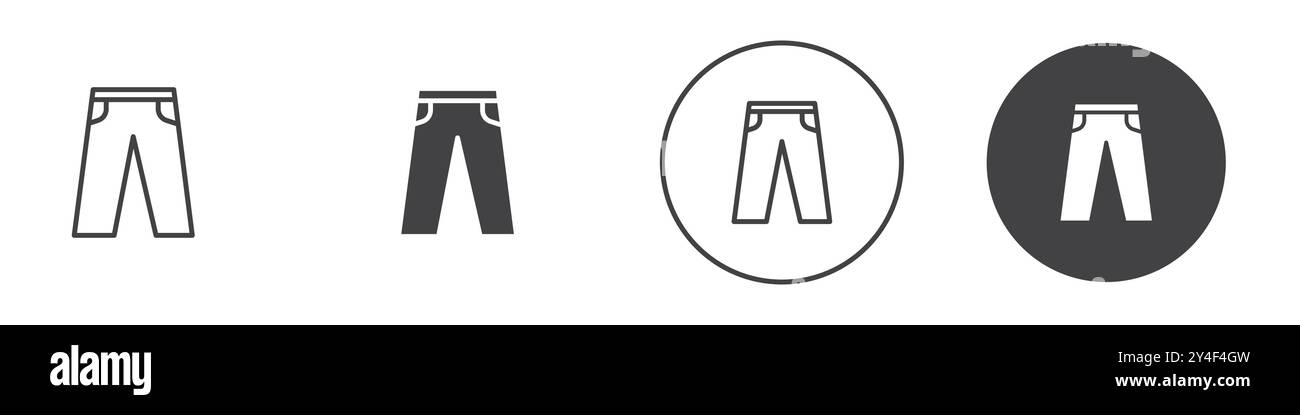 Pants Icon set in thin line outline style and linear vector sign Stock ...