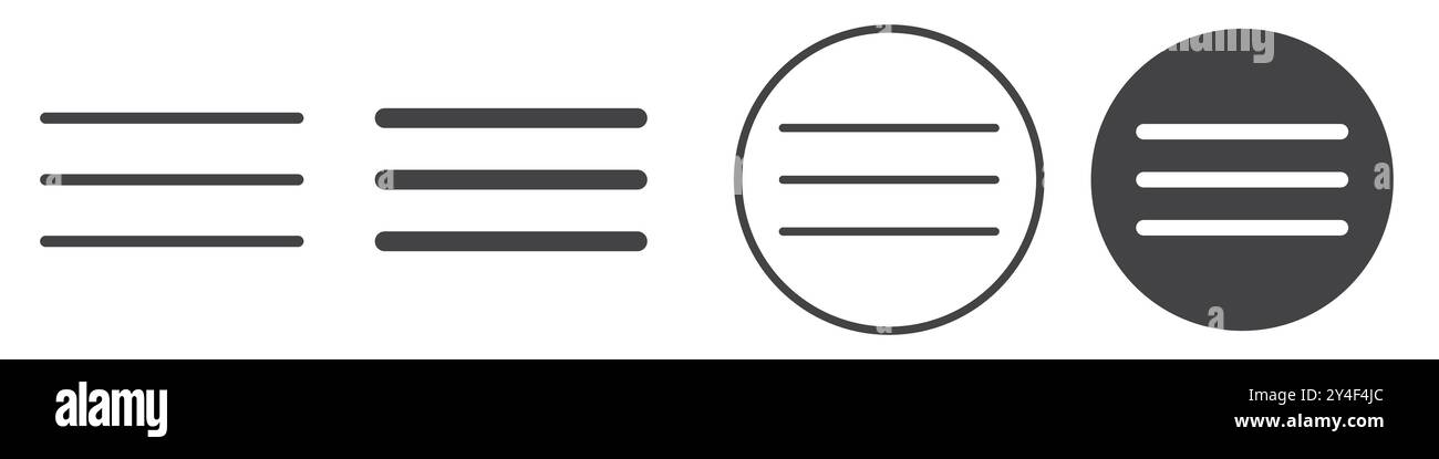 Menu Icon Set In Thin Line Outline Style And Linear Vector Sign Stock Vector Image And Art Alamy