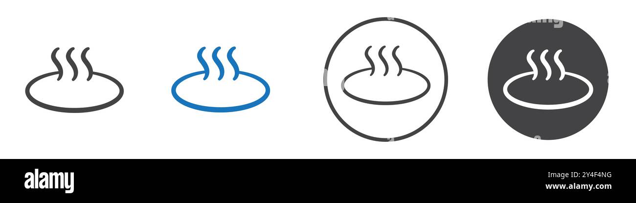 Onsen icon set in thin line outline style and linear vector sign Stock ...