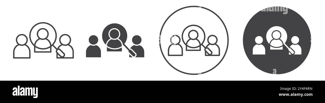 Target audience icon set in thin line outline style and linear vector sign Stock Vector Image ...