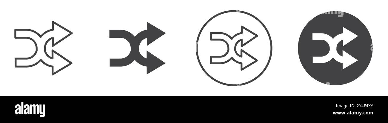 Shuffle icon set in thin line outline style and linear vector sign Stock Vector Image & Art - Alamy