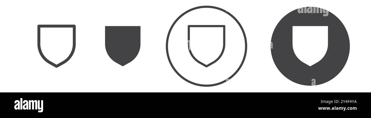 Shield icon set in thin line outline style and linear vector sign Stock Vector Image & Art - Alamy