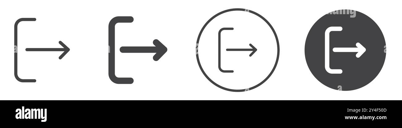 Sign out icon set in thin line outline style and linear vector sign Stock Vector Image & Art - Alamy