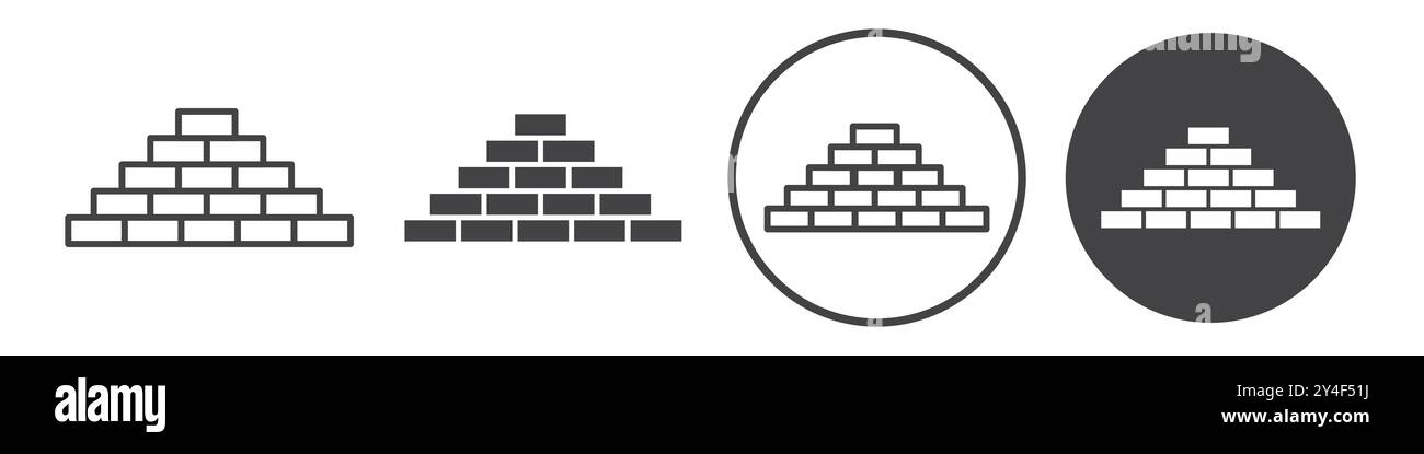 Wall Icon Set In Thin Line Outline Style And Linear Vector Sign Stock