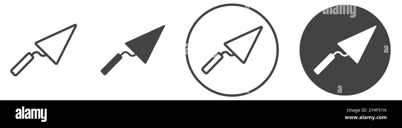 Trowel icon set in thin line outline style and linear vector sign Stock Vector Image & Art - Alamy