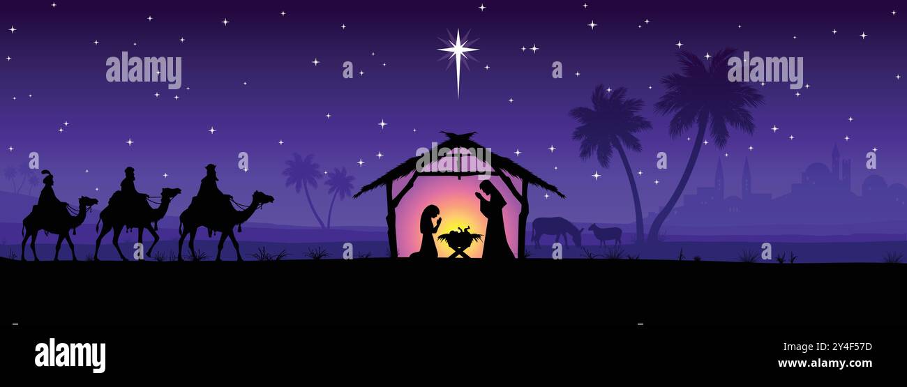 Nativity scene card Stock Vector Images - Alamy