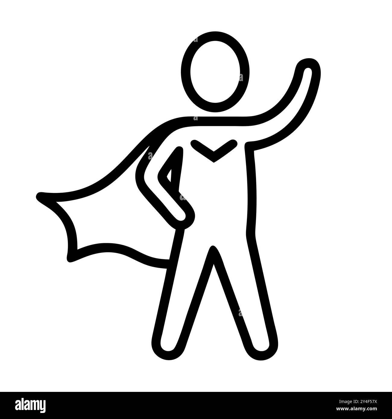 Superhero standing with cape waving in the wind. Vector illustration ...