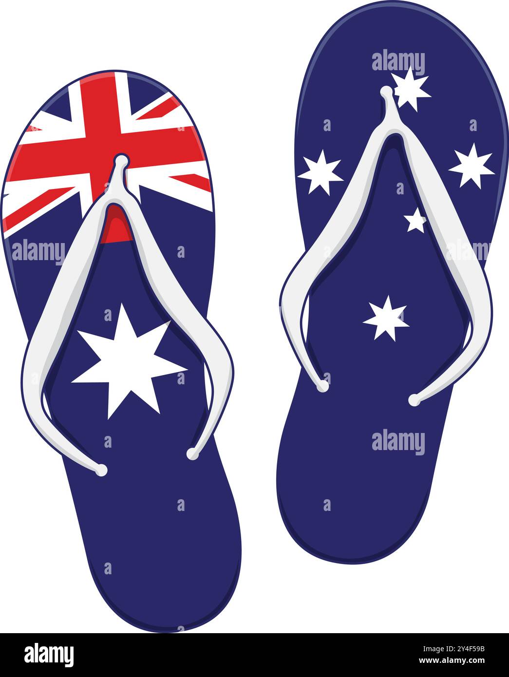 Australia Aussie flag in thongs flip flops shape vector isolated on transparent background Stock ...