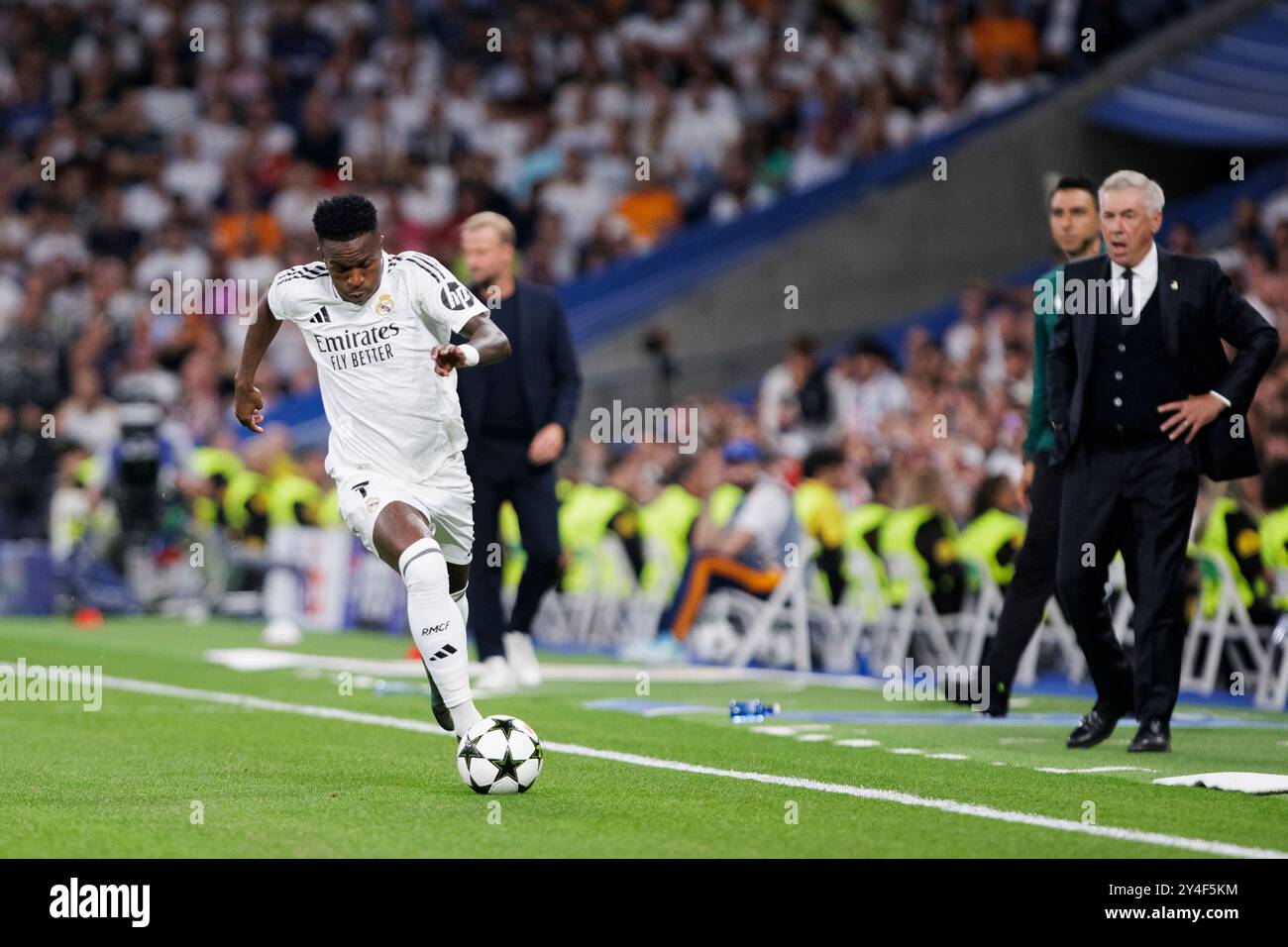 Madrid, Spain. 17th Sep, 2024. Vinicius jr of Real Madrid in action ...
