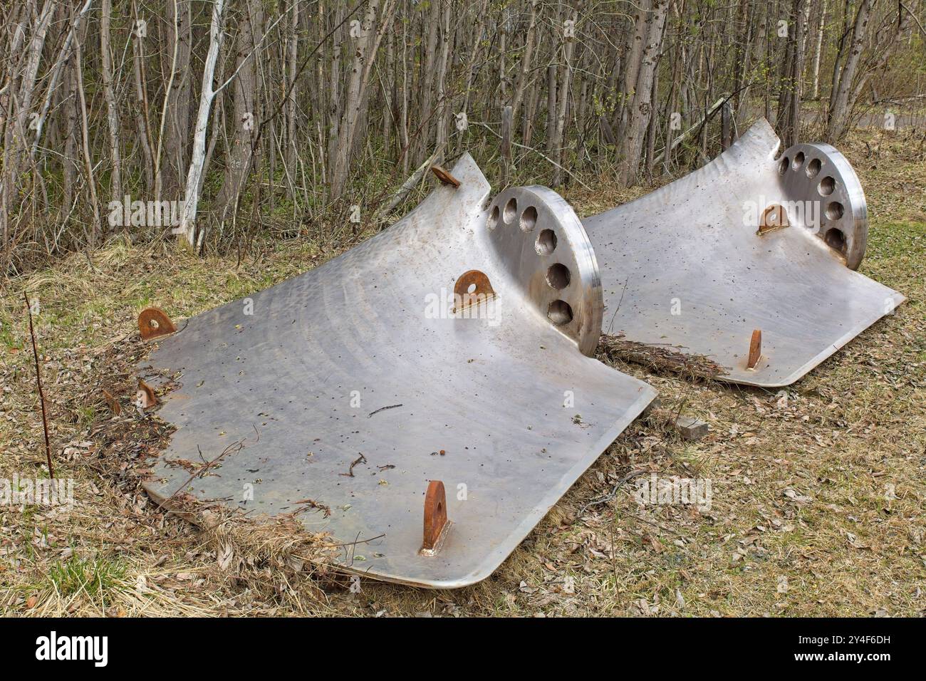 View of old hydropower turbine propeller blades Stock Photo - Alamy