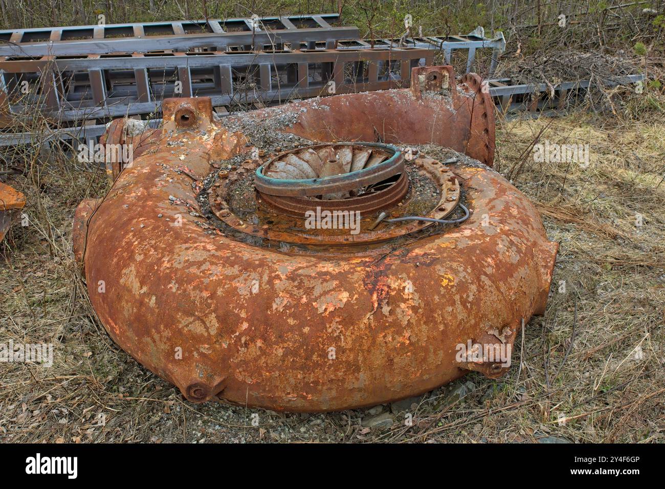 Old rusty hydropower plant equipment Stock Photo - Alamy