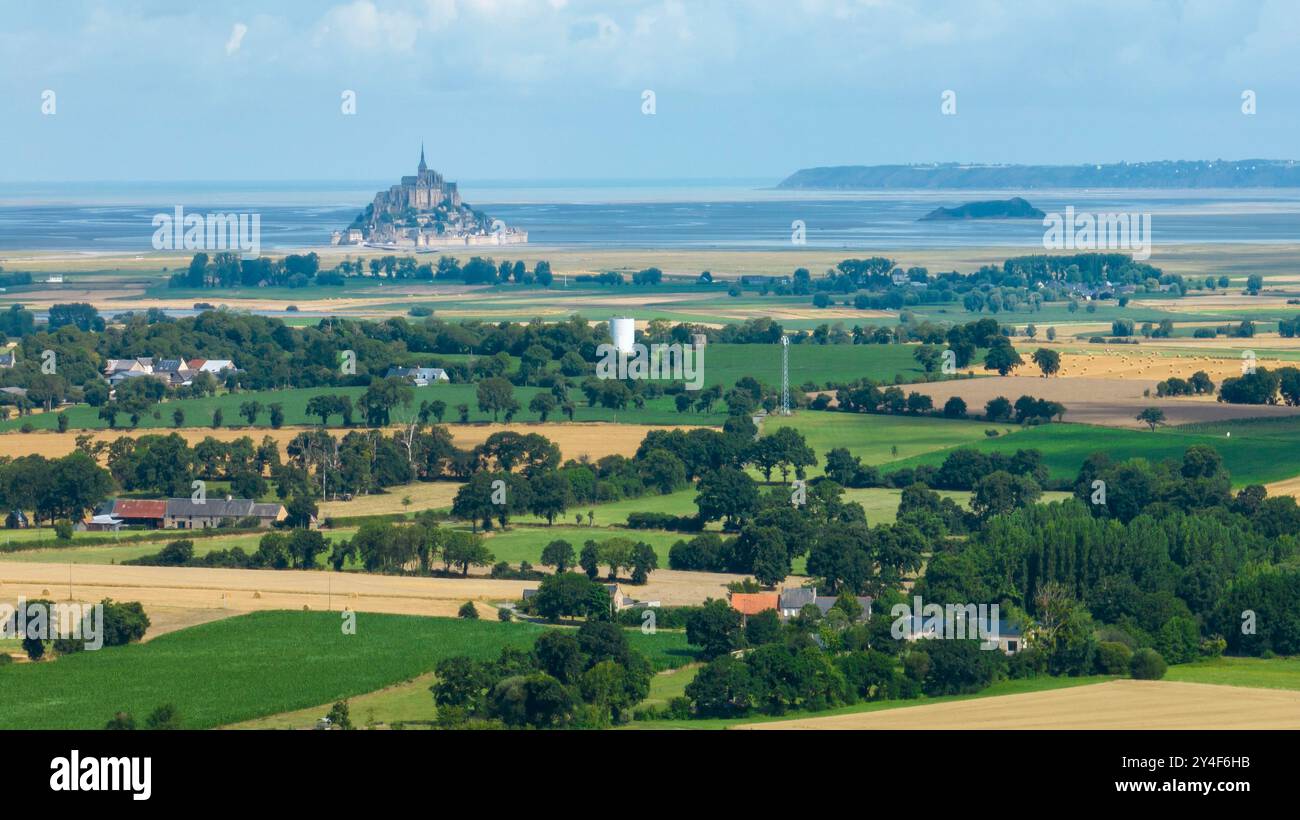Normandy, north-western France: aerial view of the Bay of Le Mont-Saint ...