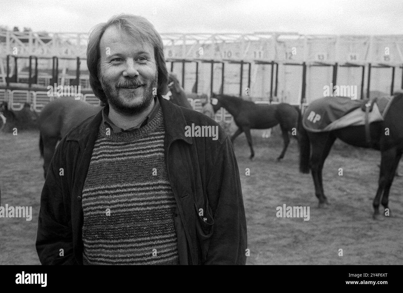 BENNY ANDERSSON former ABBA member outdoor at Täby galloping track with ...