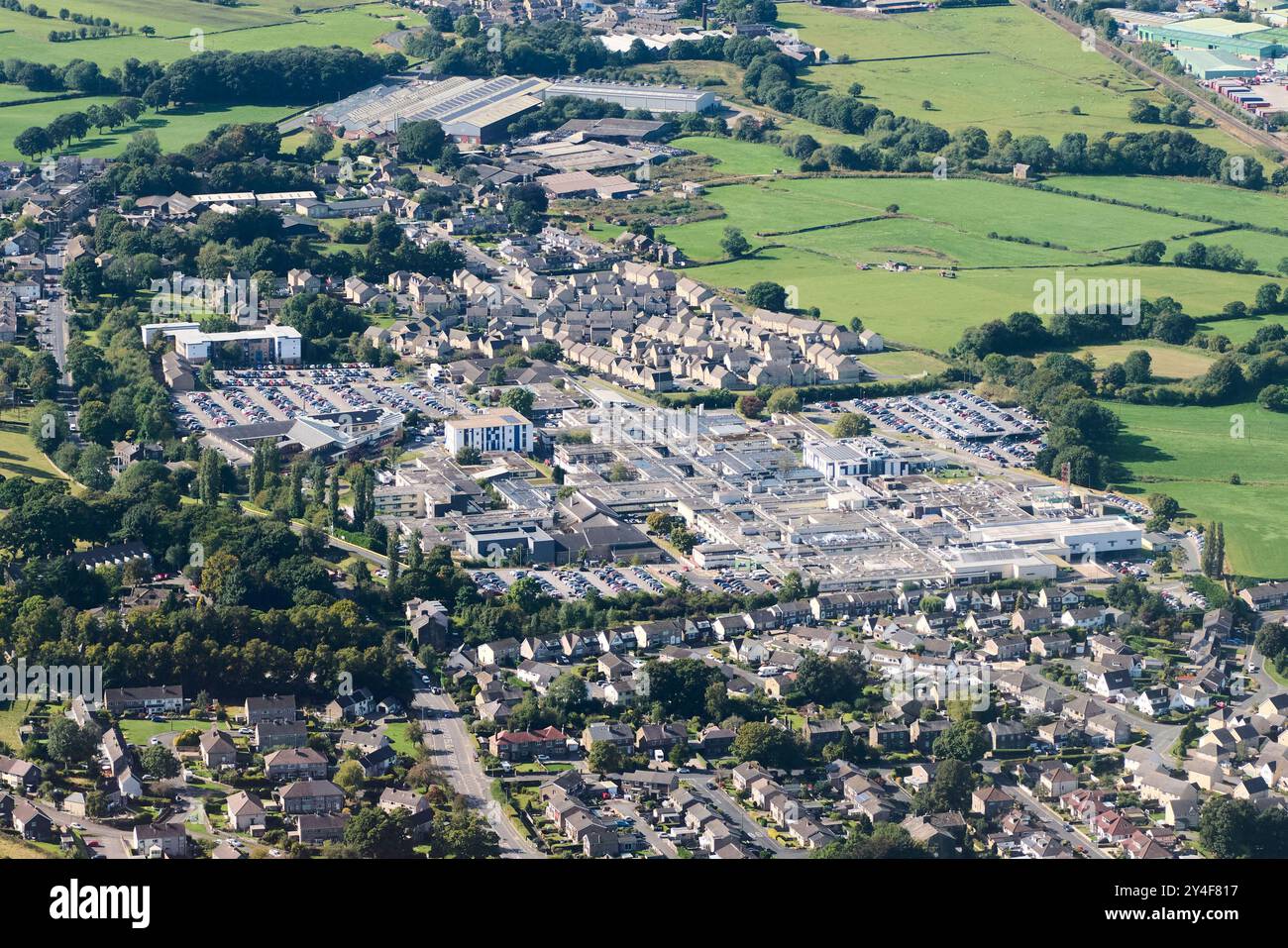 An aerial photograph of the Airedale hospital, west of Keighley, west ...