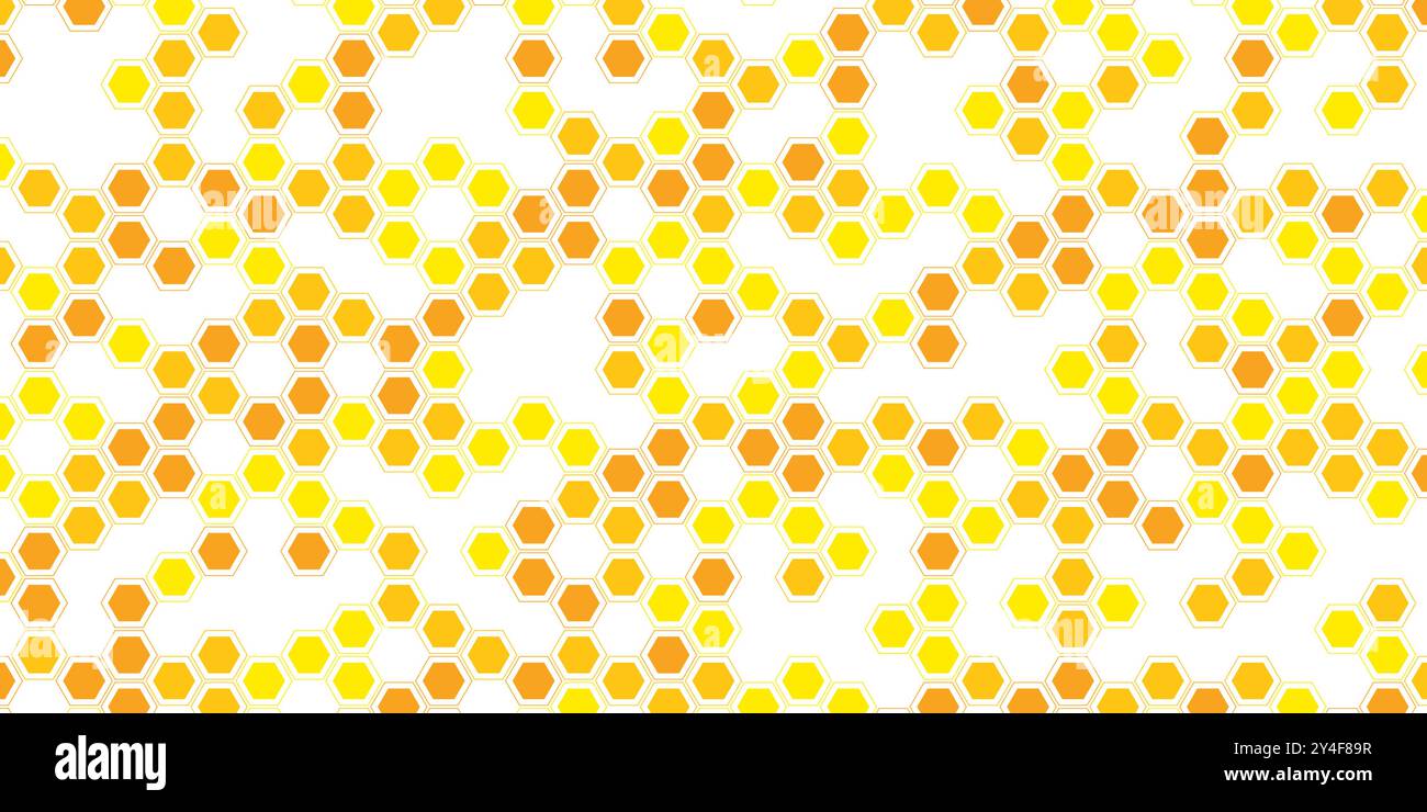 Bee honeycomb banner template with yellow and orange hexagonal cells ...