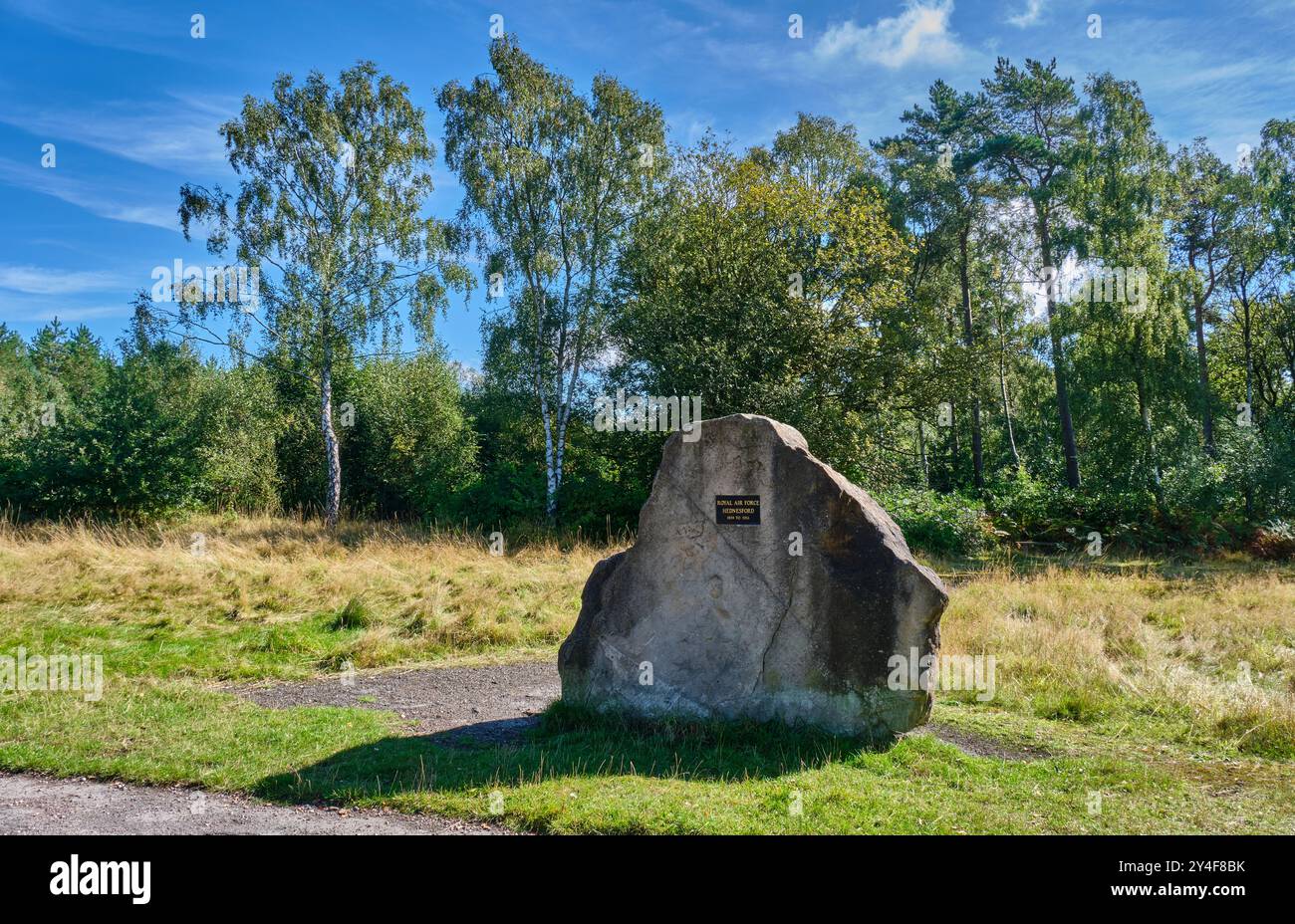 Stone commemorating RAF Hednesford, Cannock Chase, Staffordshire Stock ...