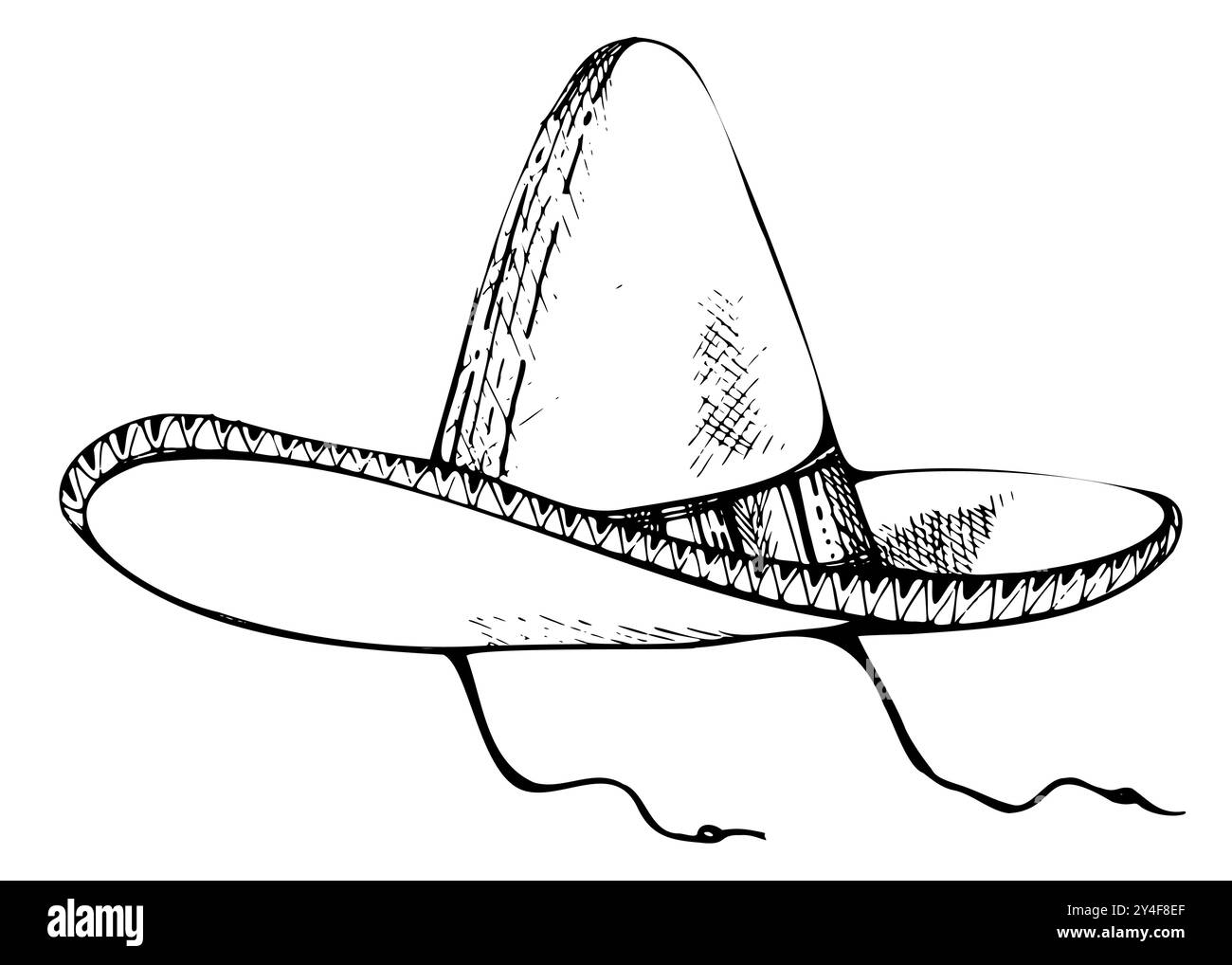 Mexican symbols sombrero hat with embroidered ribbon, chin straps, felt ...