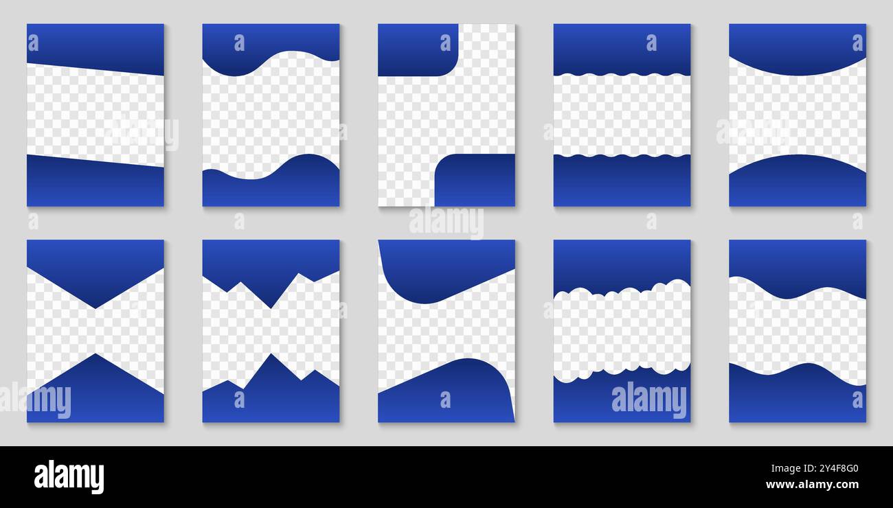 Set Of Separator Shapes For Website Abstract Curve Lines Wave Frame For Web Page Template