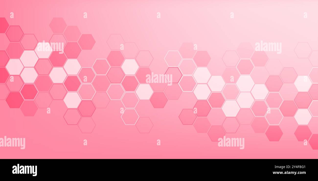 Structure molecule DNA, atom, neurons. Scientific banner collagen pink ...