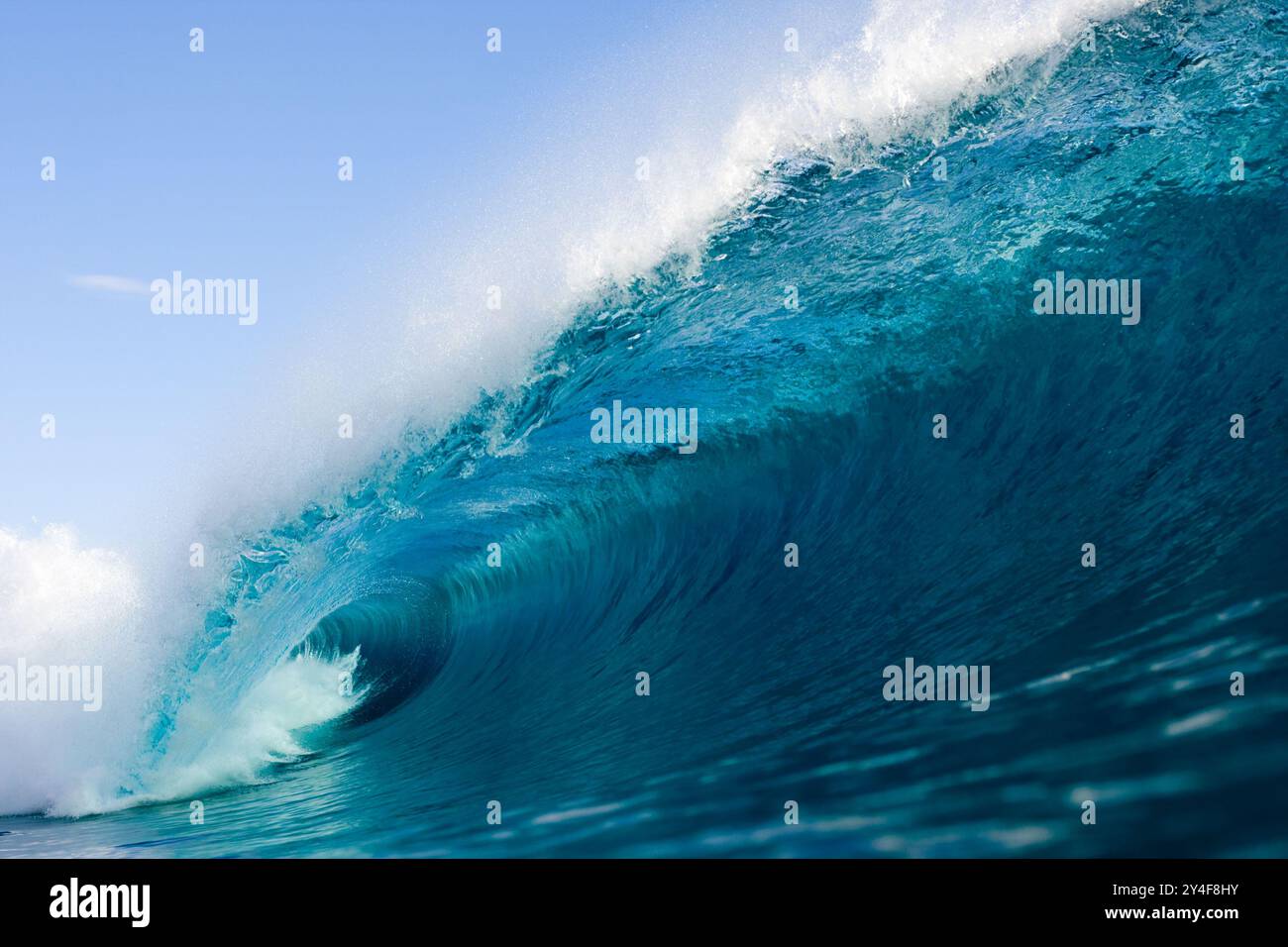 French Polynesia, Tahiti, surfing site at Teahupo'o: wave, tube ...