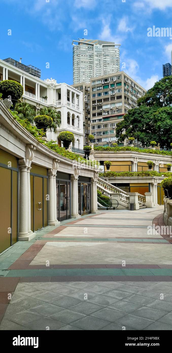 Hong Kong, China - September 18, 2024 : A paved walkway curves through ...