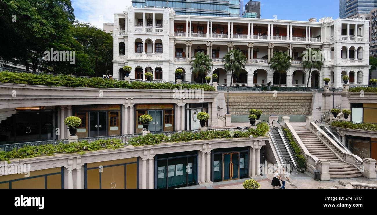 Hong Kong, China - September 18, 2024 : A white building with ornate ...