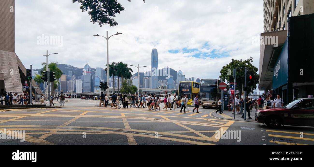 Hong Kong, China - September 18, 2024 : A street intersection in a ...