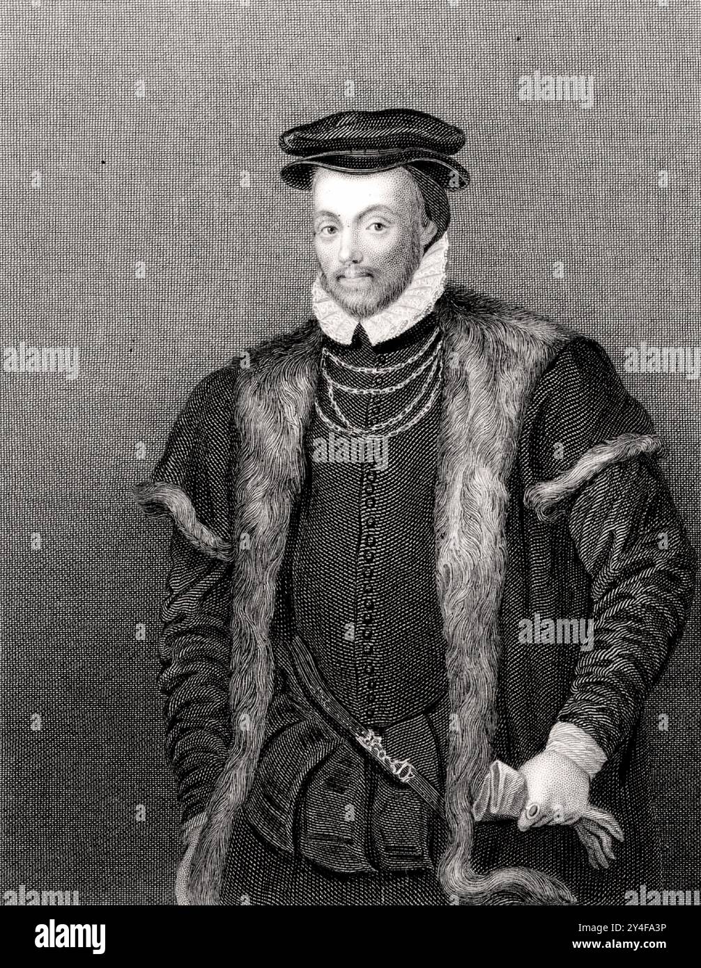 Edward North, 1st Baron North (1496?-1564 ) - Engraving Portrait Stock ...
